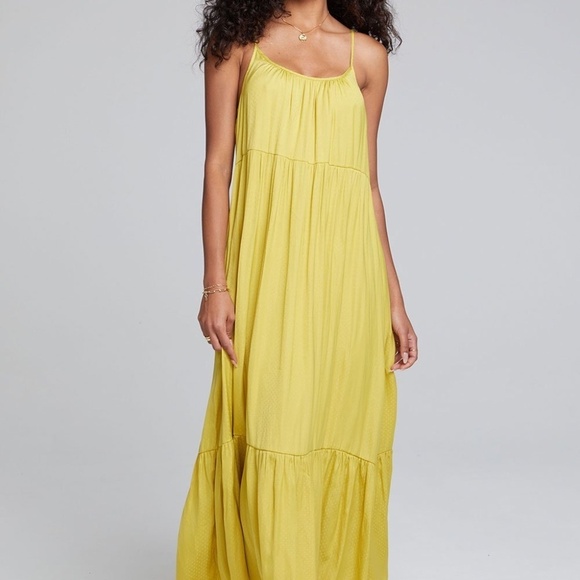 saltwater LUXE | Dresses | Saltwater Luxe Celine Dotted Citrus Maxi ...